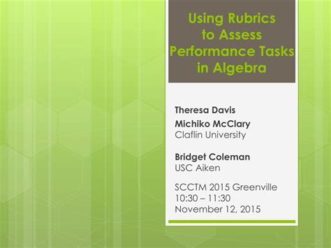 Pdf Using Rubrics To Assess Performance Tasks In · Pdf Fileusing