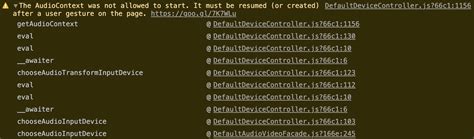 chrome voicefocus the audiocontext was not allowed to start