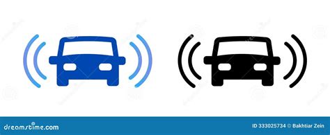 Car Sensor Wireless Lidar Laser Connected Automotive Autonomous Road Radar Icon Blue Black