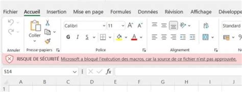 Excel Macros Bloquées Dans Les Fichiers En Provenance Dinternet
