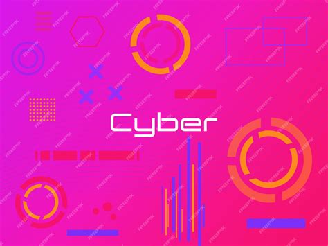 Premium Vector Bright Design Templates In Cyberpunk Style Geometric Shapes And Figures