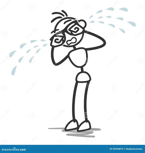 Stick Figure Stick Man Crying Tears Stock Vector Illustration Of