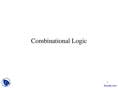Combinational Logic Design Techniques For Digital Systems Lecture Slides Docsity