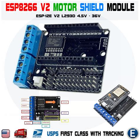 Motor Shield L293d Diy Robot For Nodemcu Esp 12e Esp8266 Wifi Lua Cp21
