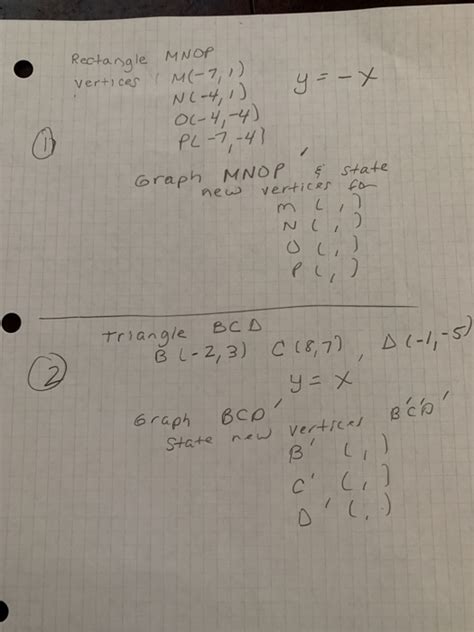 Solved Rectangle Mnop Vertices M 71 N 41 Y X
