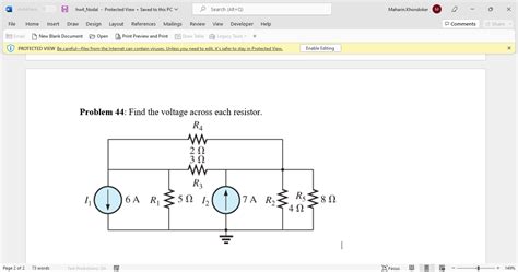 Solved Problem Find The Voltage Across Each Resistor Chegg Com