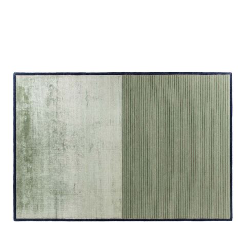 Handwoven Green And White Striped Area Rug Artemest