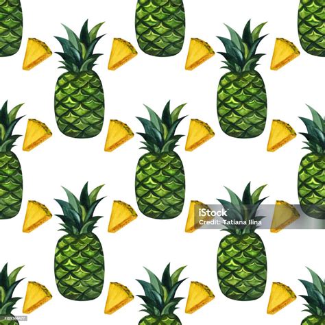 파인애플 손으로 장식 배경을 그리는 수채화 원활한 꽃 패턴 민족 원활한 패턴 장식 섬유 천 벽지 스크랩북 인쇄 과일에 대한 스톡