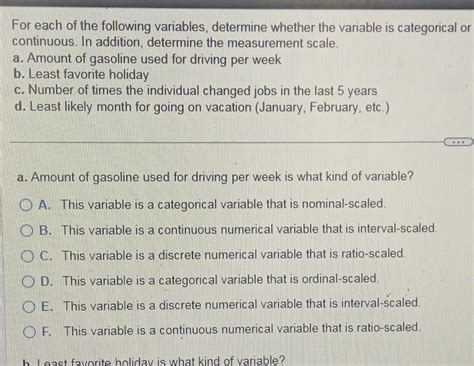solved for each of the following variables determine