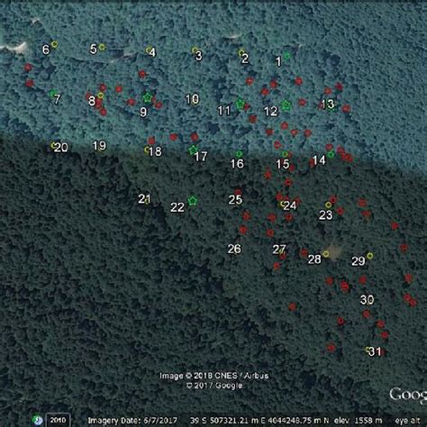 Distribution Map Of Sampling Plots Numbers Gaps Red Circle And