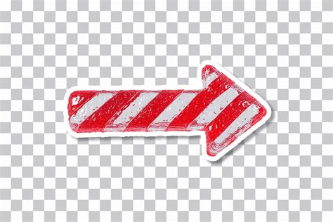 Candy Cane Arrow Red White Sticker Christmas Sticker Png