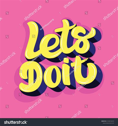 Lets Do Lettering Pink Background Vector De Stock Libre De Regalías 1953014674 Shutterstock