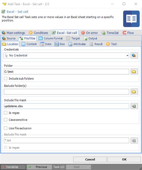 excel set cell visualcron documentation