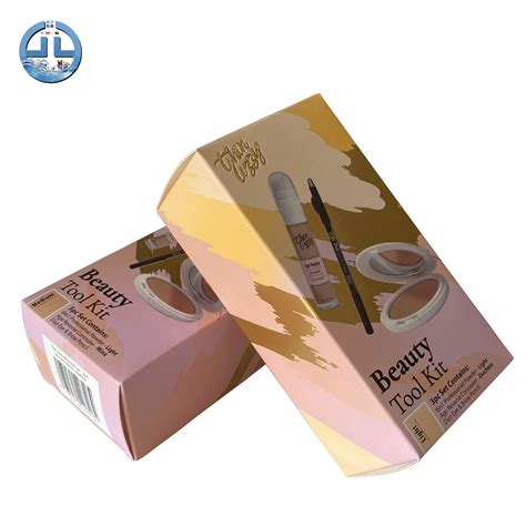 Customized Small Professional Makeup Box Cosmetic Paper Box For Eyebrown Pencil Press Powder