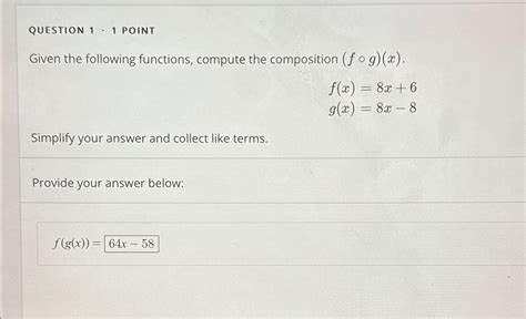 Solved Question 1 1 ﻿pointgiven The Following Functions
