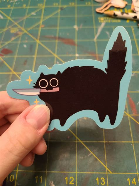 Themed Danger Kitty Vinyl Sticker Cat Stickers Cute Doodles Cute
