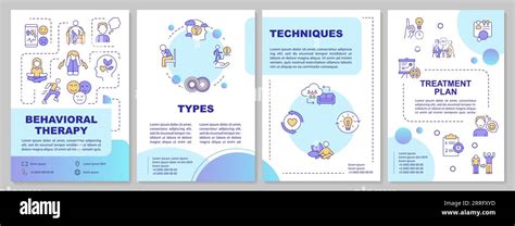 2d Brochure With Behavioral Therapy Linear Icons Stock Vector Image And Art Alamy