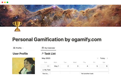 personal gamification notion template