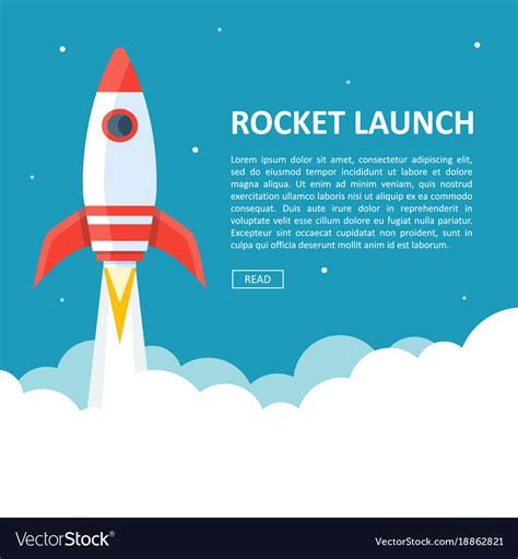 Rocket Launch Copyspace Royalty Free Vector Image