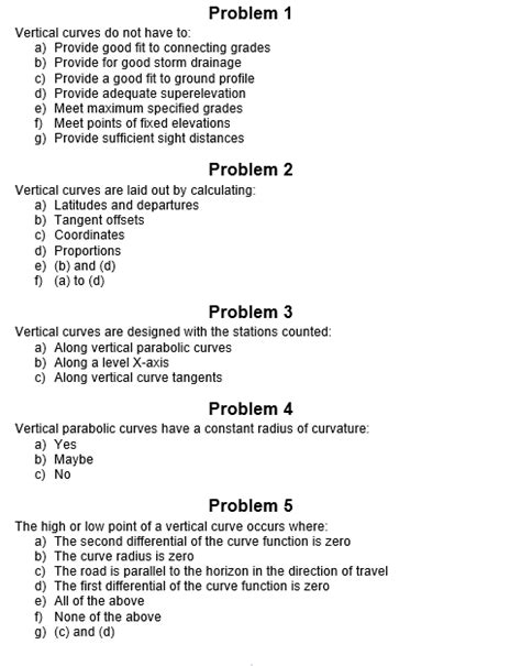Solved Problem Vertical Curves Do Not Have To A Provide Chegg