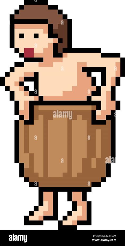 Vector Pixel Art Nake Man Isolated Cartoon Stock Vector Image Art Alamy