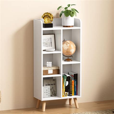 5 Cube Bookshelf With Legs 3 Tier Open With Storage Wood Book Shelf Cube Storage Organizer
