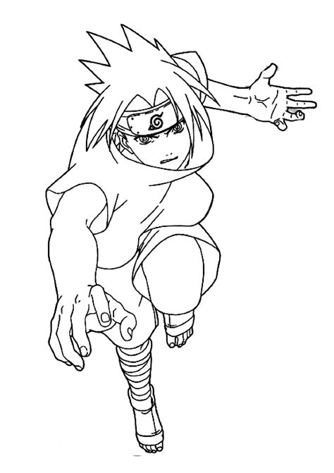 Sasuke Correndo Para Colorir E Pintar Imprimir Desenhos