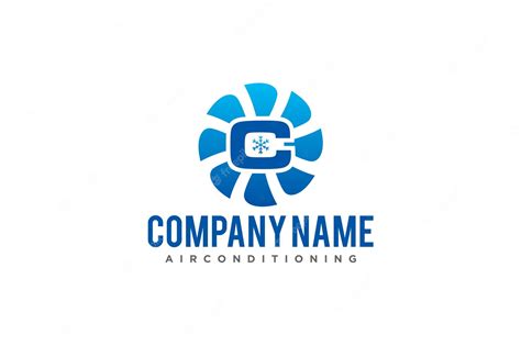 Hvac 산업 로고 디자인 난방 환기 및 에어컨 아이콘 기호 팬 기어 일러스트레이션 프리미엄 벡터