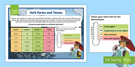 Ks2 Speak Like An Expert Challenge Card Verb Forms And Tenses