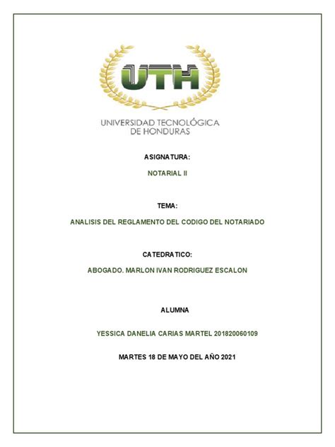 Analisis Del Reglamento Del Codigo Del Notariado Pdf Cónsul