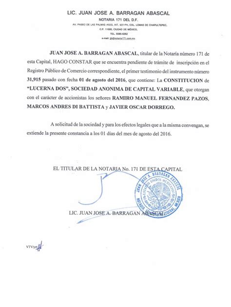 Copia Simple Del Poder Notarial Que Acredite Al Representante Legal