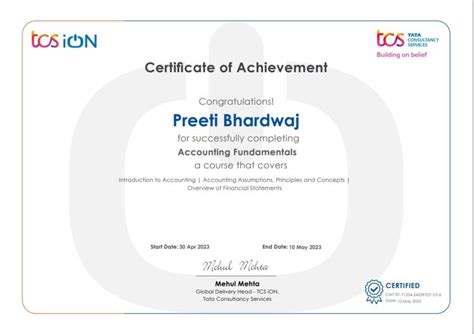 Preeti Bhardwaj On Linkedin Tcsion Accountingfundamentals