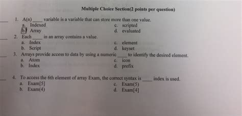 Solved An Variable Is A Variable That Can Store More