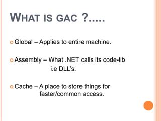 C Global Assembly Cache PPT