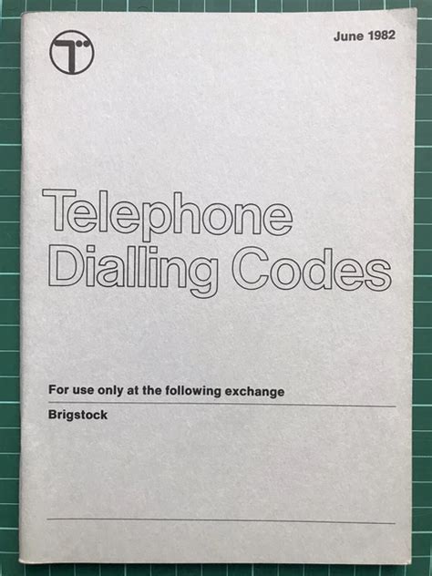 Vintage Gpopost Officebt Telephone Dialling Code Booklet Brigstock