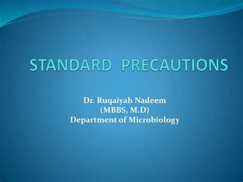 Isolation Precautions Ppt