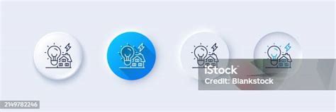 건물 에너지 라인 아이콘입니다 집 전력 표시 선 아이콘 벡터 0명에 대한 스톡 벡터 아트 및 기타 이미지 0명 3차원 형태 건축 Istock