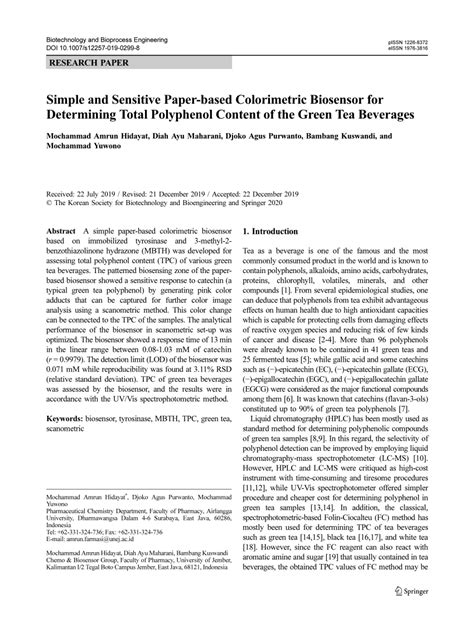 Pdf Simple And Sensitive Paper Based Colorimetric Biosensor For