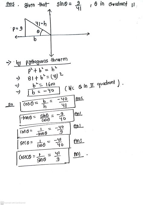 Solved Find The Exact Value Of Each Of The Remaining Trigonometric Course Hero