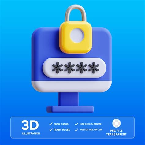 Premium Psd Psd Password 3d Illustration