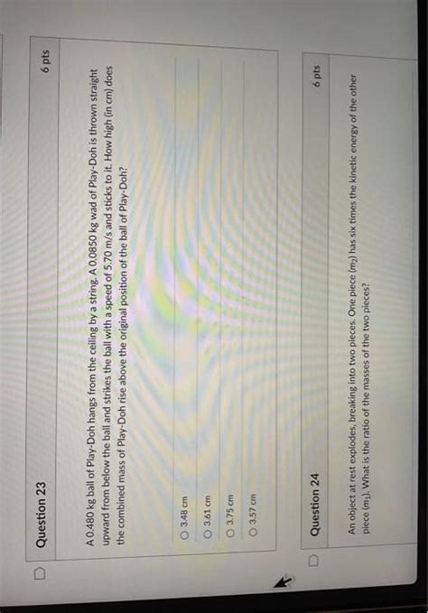 solved question 24 6pts an object at rest explodes breaking