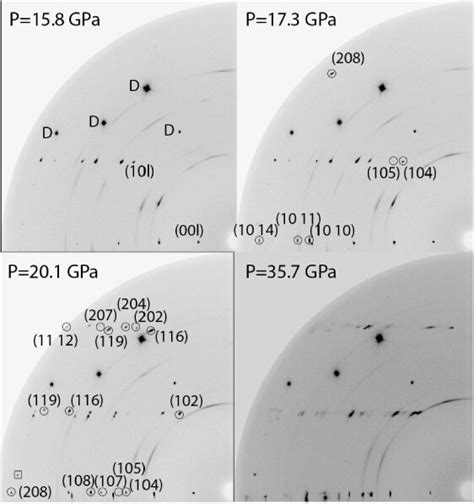Selected Image Plates Showing Xrd Diffraction Spots At Different Selected Image Plates Showing Xrd Diffraction Spots At Different