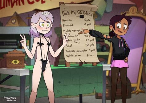 Rule 34 2girls Amity Blight Black Legwear Black Thighhighs Blush