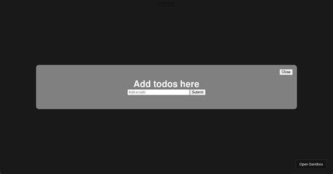 Todo With Modal Codesandbox