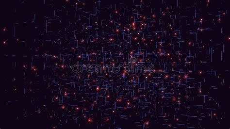 Bold And Symmetrical 3d Grid Of Red And Blue Squares Floating In Space