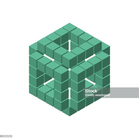 큐브의 추상 3d 큐브입니다 흰색 배경에 고립 아이소메트릭 0명에 대한 스톡 벡터 아트 및 기타 이미지 0명 3차원 형태 개념과 주제 Istock