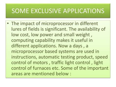 Applications Of Microprocessor Pptx Computing Technology And Computing