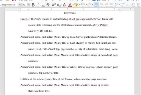 Insert Bibliography Table Style As APA 6 Format English Ask LibreOffice