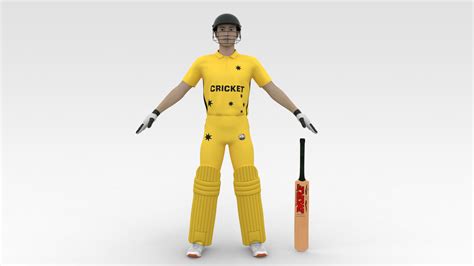 Cricket Batsman V4 3d Model By Trish
