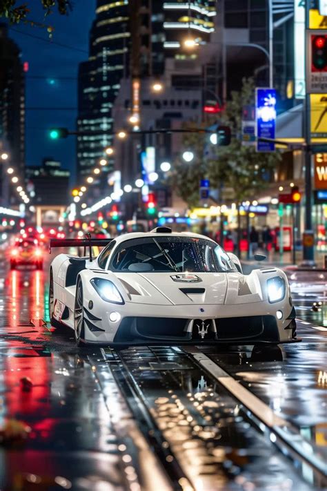 Front View Of Maserati Mc12 Gt1 Melbourne City At Night I 2024